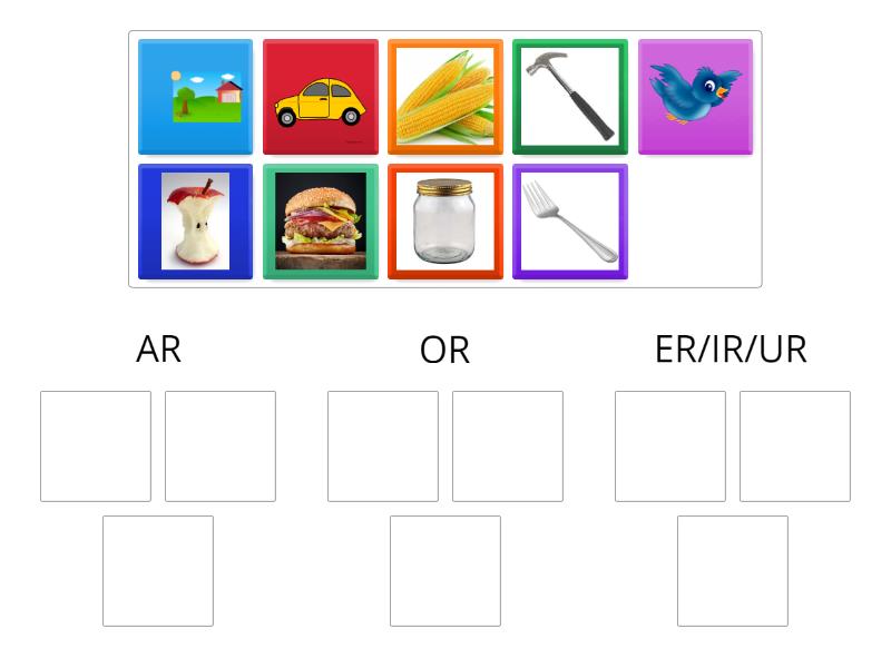 R Controlled Vowel Chart - Group sort