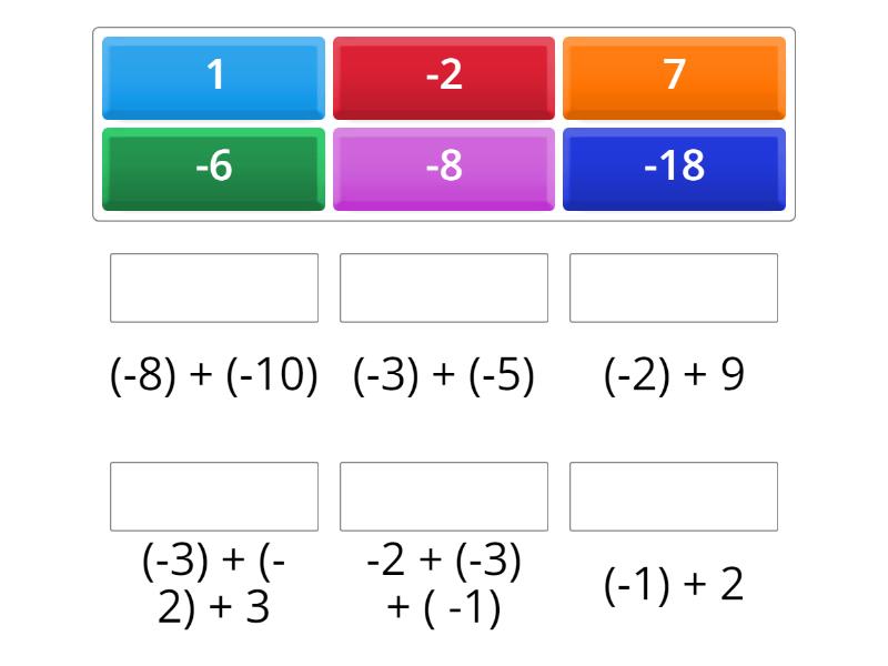 Adding Integers ( Starter ) - Match up