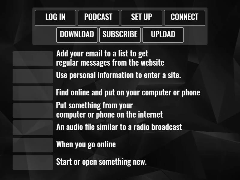 INTERNET VERBS - I3 - Match up
