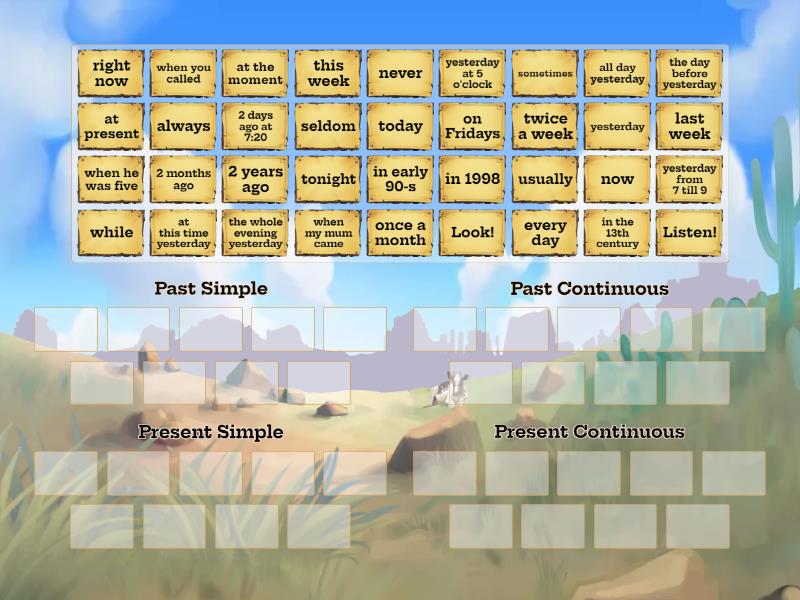 Time Markers. Past Simple/Past Continuous/Present Continuous/Present ...