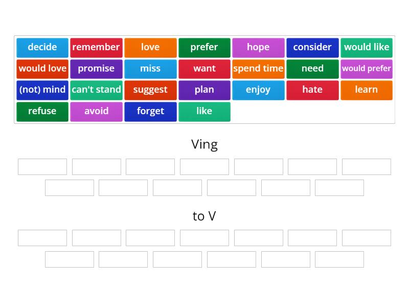 Ving/to V - Group sort