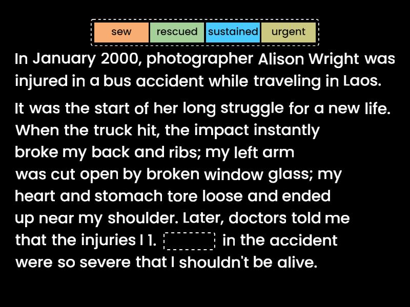 Vocabulary Practice 2 - Stories Of Survival - Reading & Conversation ...