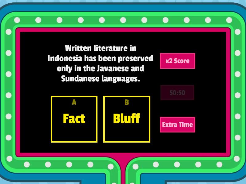 Fact or Bluff - Gameshow quiz