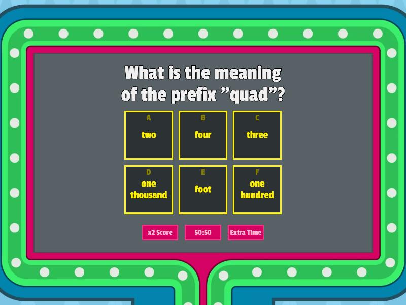 Word Parts: Ped & Number Prefixes - Game show de TV