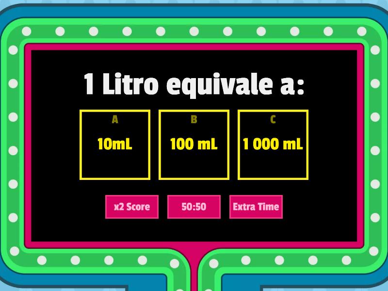 Medidas de Capacidade 1 - Gameshow quiz