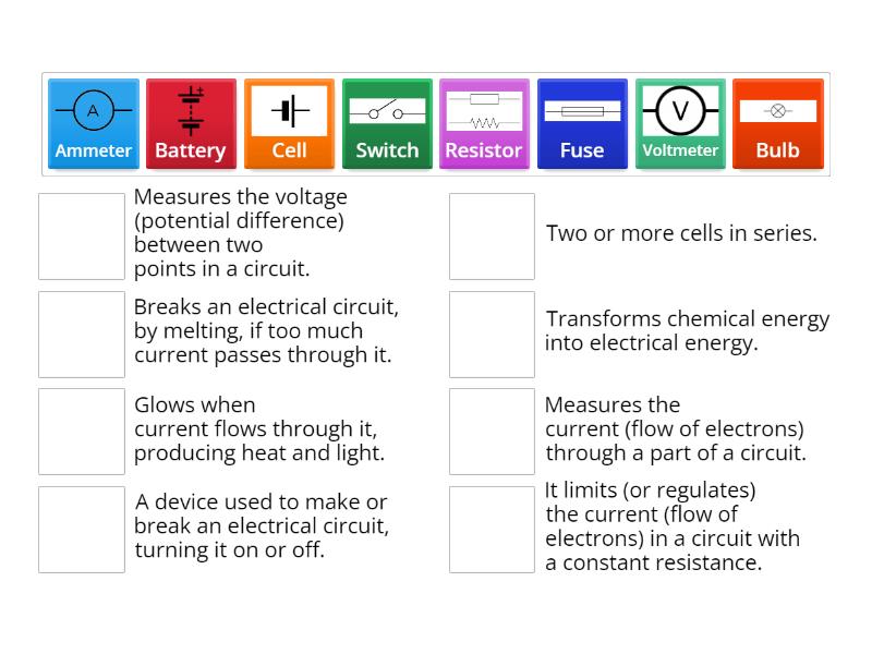 KS3 Circuit Components - Match up