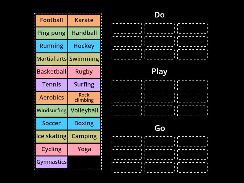 Sports with do, play & go - Ordenar por grupo