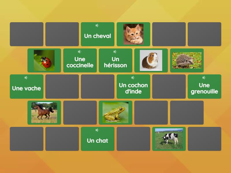Les animaux - Matching pairs