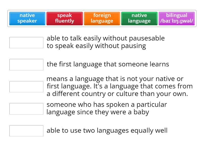 Learning languages - Match up