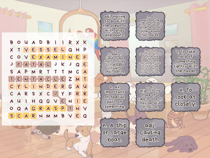 Wordly Wise Book 3, Lesson 1, List 1 - Wordsearch