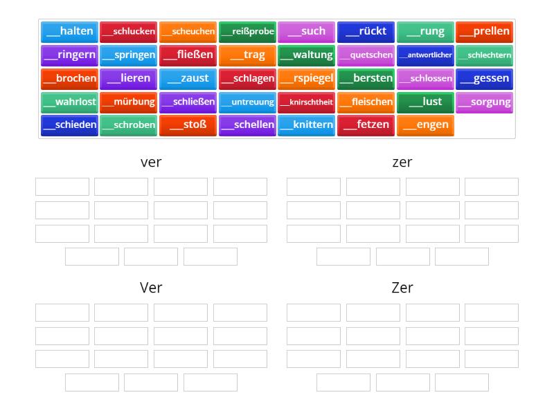 2Rechtschreibung Wortschatz Ver Ver Zer Zer Group Sort