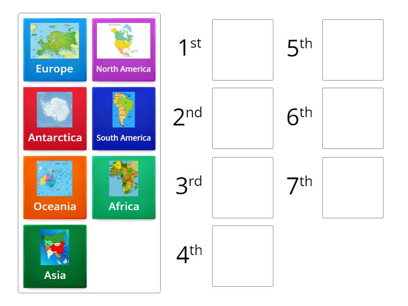 7 continents - Rank order
