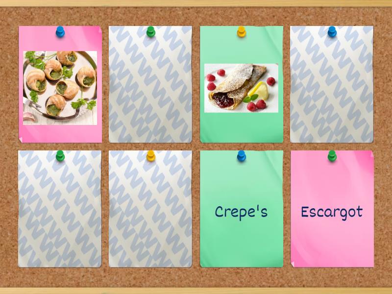 French Food's Matching Activity - Matching pairs