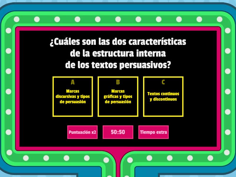 Textos persuasivos - Concurso de preguntas