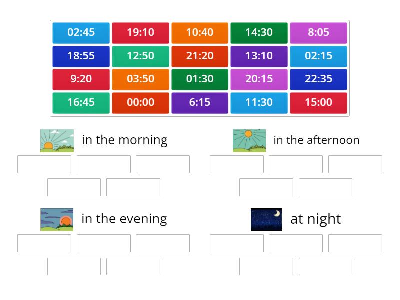time parts of day - Group sort