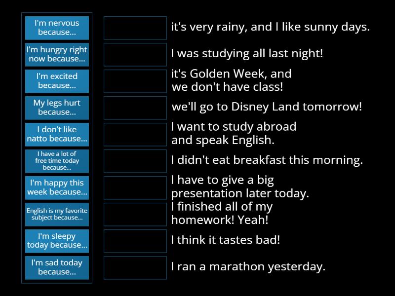 DP 5 - Why and Because Matching - Match up