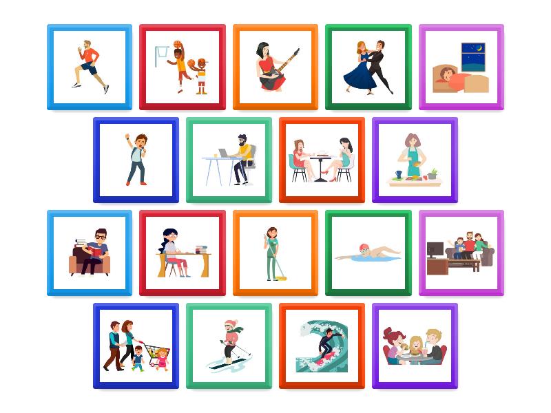 Present Continuous - Flip tiles