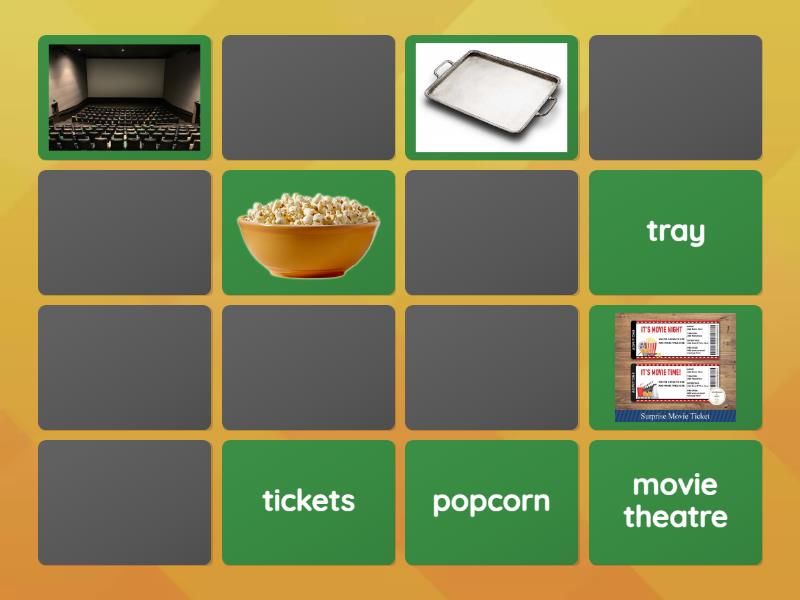 Unit 4 - movies vocabulary - Matching pairs