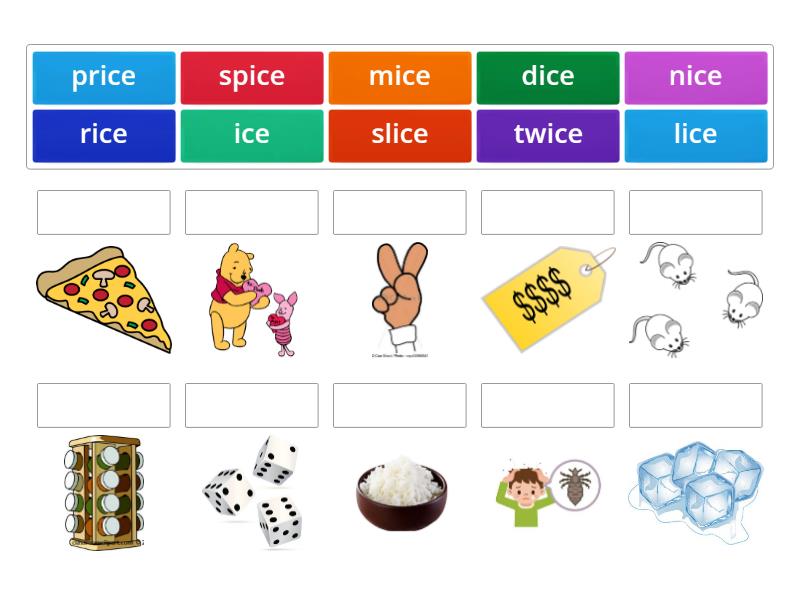Week #20, -ice words - Match up