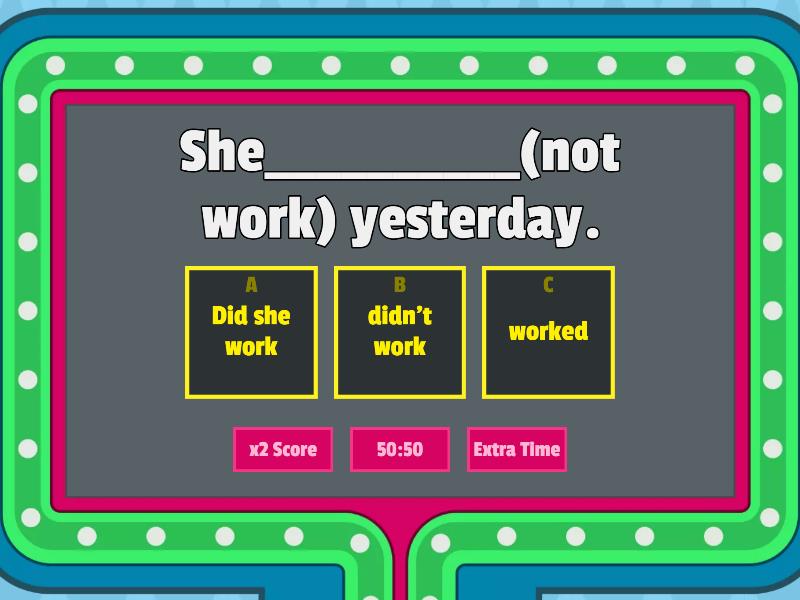 Just Past simple - QUIZ - Gameshow quiz