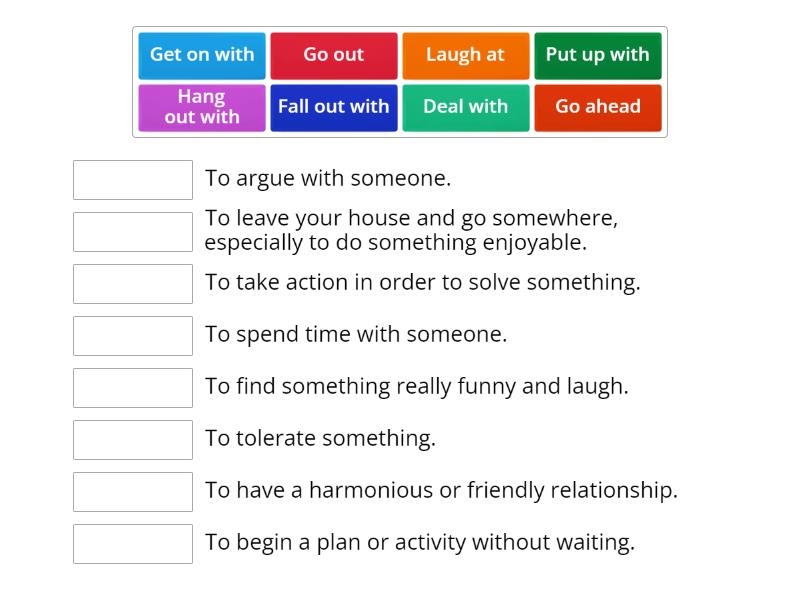 Relationships: Phrasal verbs! - Match up