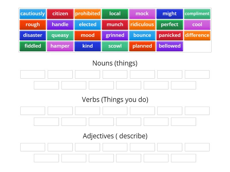 Module 1 Vocabulary Sort - Group sort