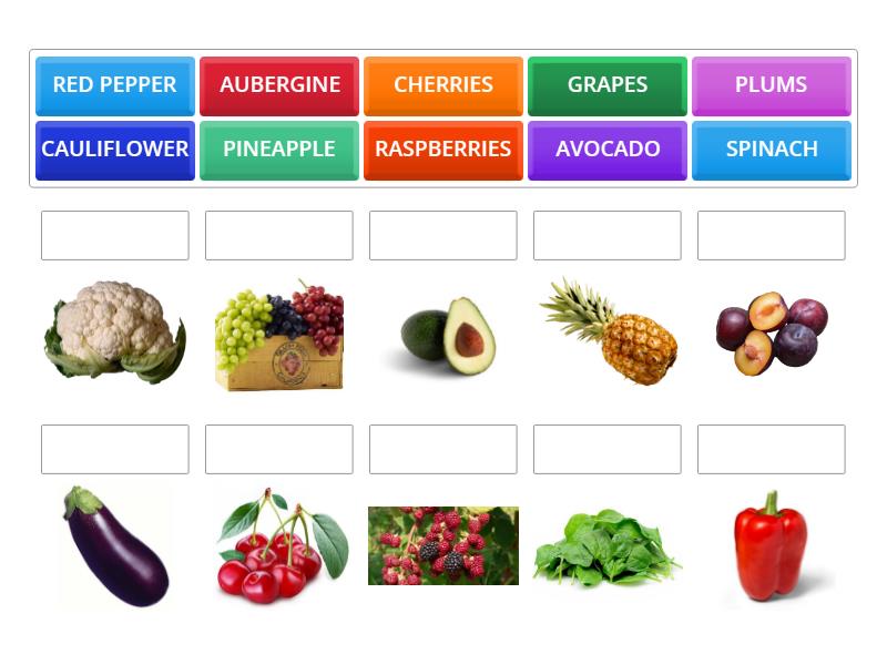 UNIT 6: FRUIT AND VEGETABLES - Match up