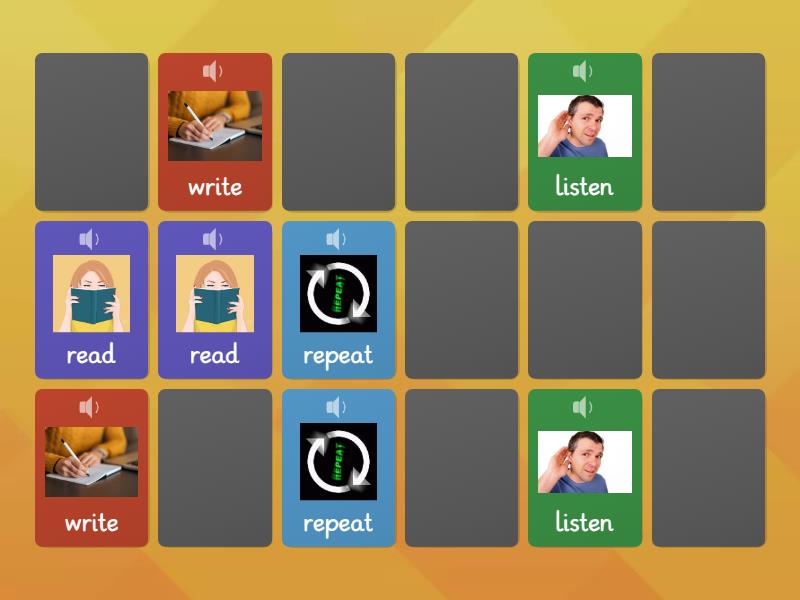classroom instructions - Matching pairs