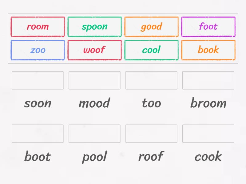 -oo- (rhyming words) - Match up