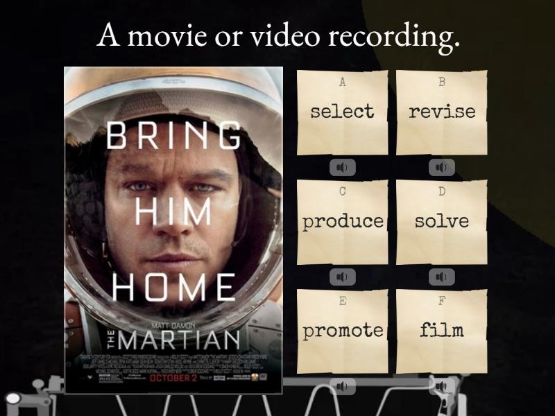 Vocabulary: Process to make a movie - Quiz