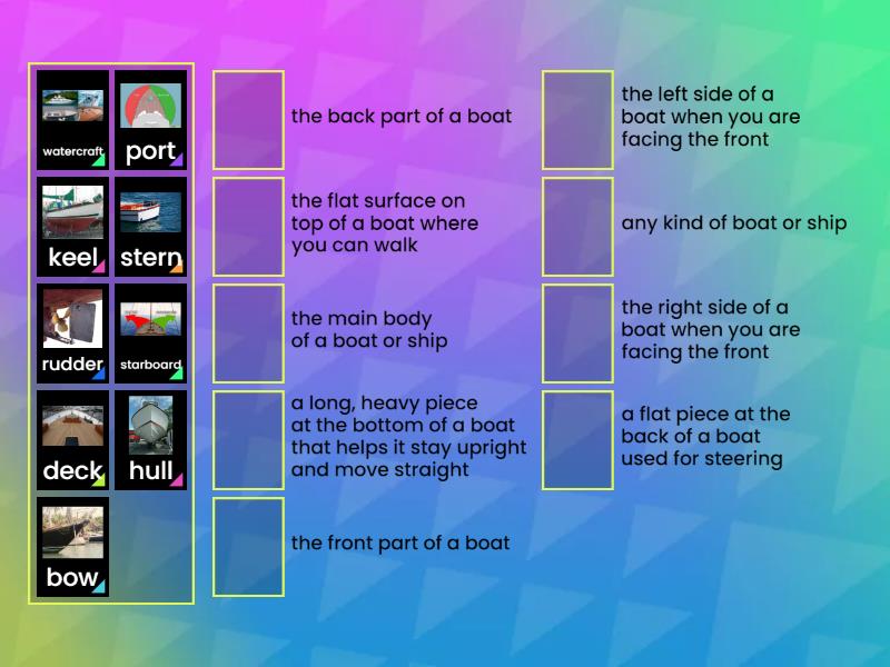 Parts Of A Boat - Match up
