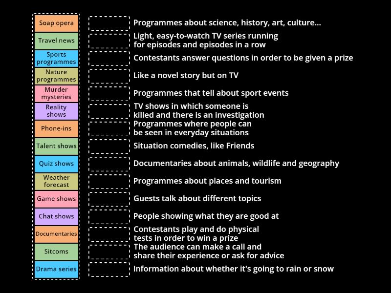 TV and Radio Programmes - Match up