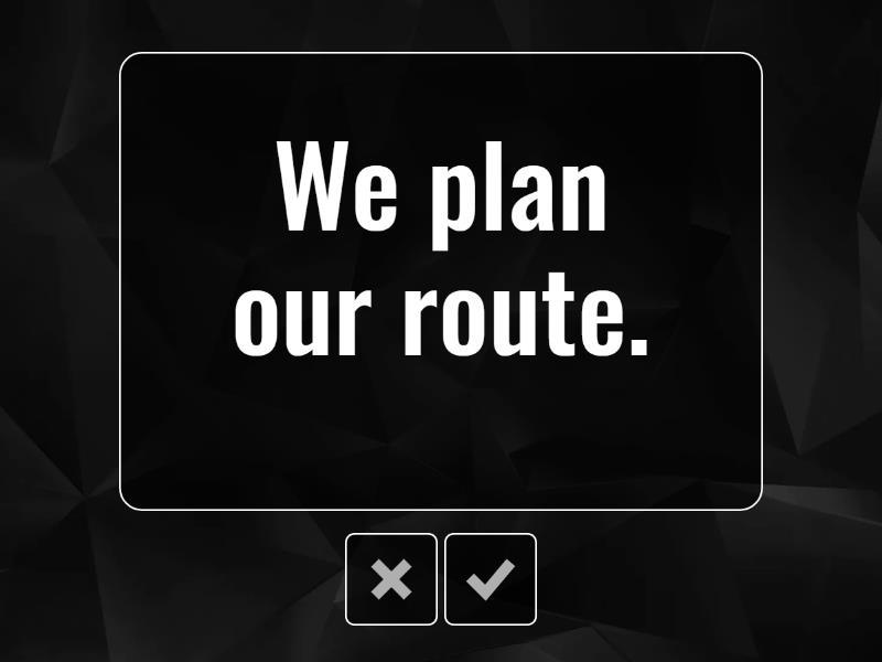 I plan my route. to plan your route - Flash cards