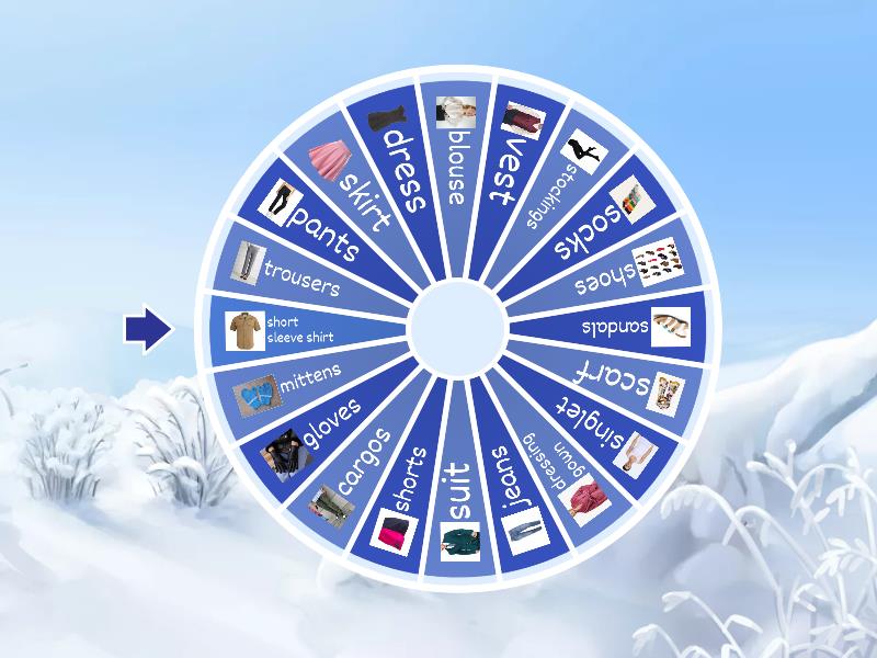clothing s and z words - Spin the wheel