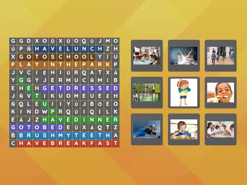 DAILY ROUTINE - Sopa de letras