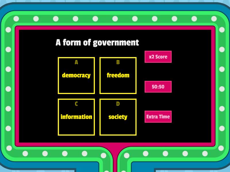 Roots of Democracy - Gameshow quiz