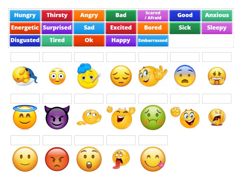 Feelings and Emotions (Emojis) - Match up