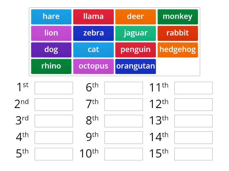 Harry alphabetical order - Rank order