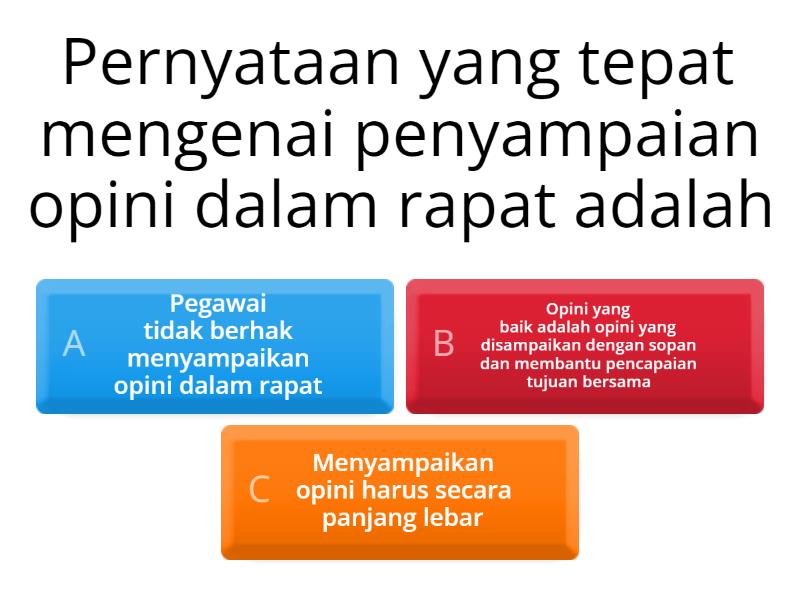 11. Pop-up : Menyampaikan Opini dalam Rapat - Quiz