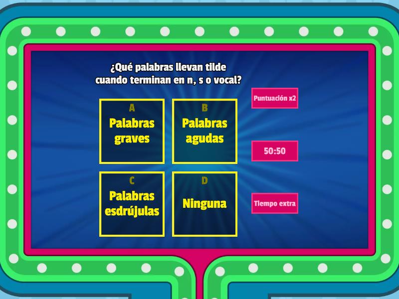 Preguntas de español - Gameshow quiz