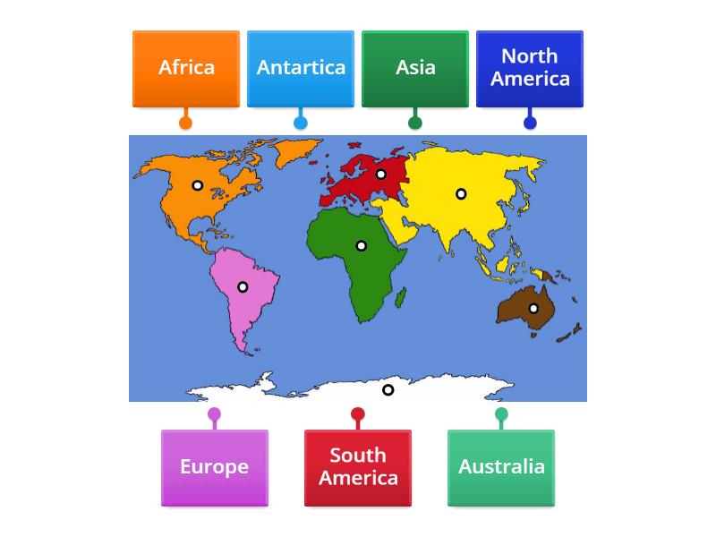 World Map - Labelled diagram