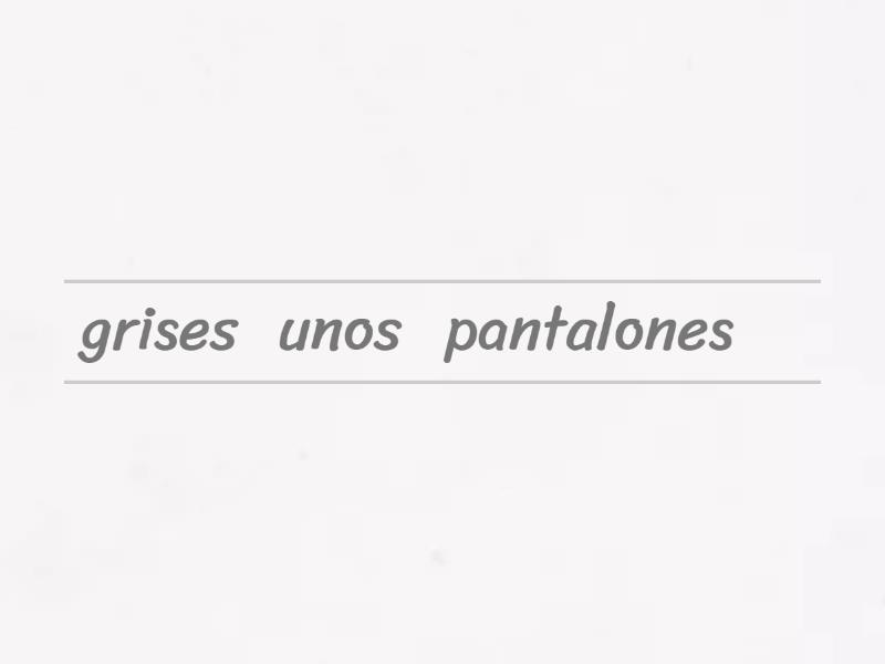 La ropa y los colores - Reordenar