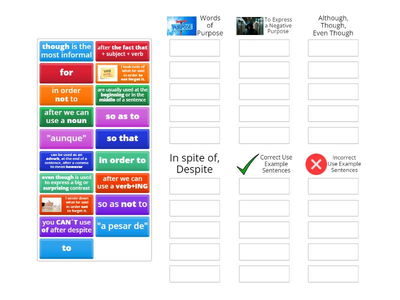 EF Unit 9A Clauses of Purpose - Group sort