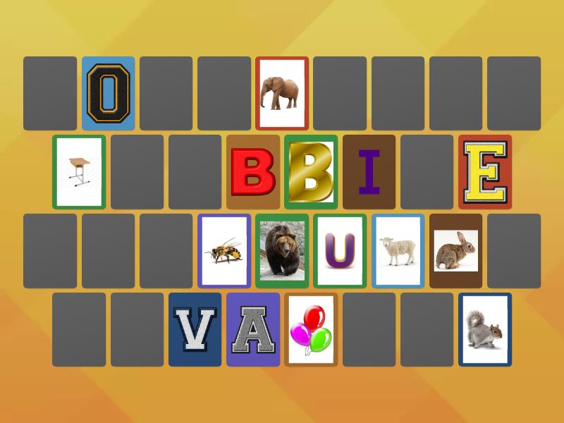 Potriveste imaginile cu litera de inceput - Matching pairs