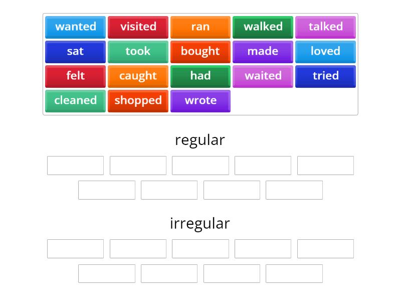 Simple Past Verbs sorting activity - Group sort