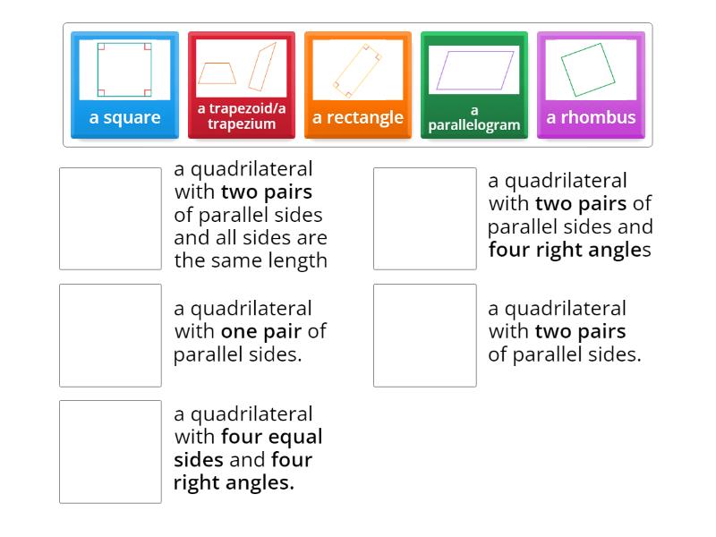 Types of Quadrilaterals - Eşleştir