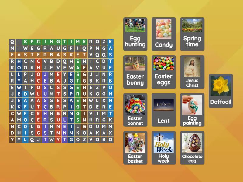 Easter Vocabulary - Wordsearch