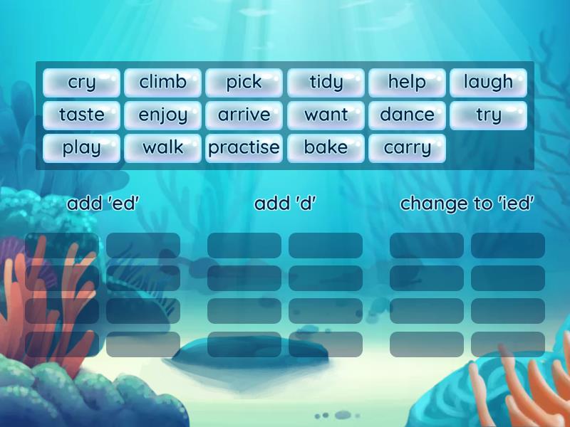 3B Unit 1 Regular verbs (rules of past tense) - Ordenar por grupo