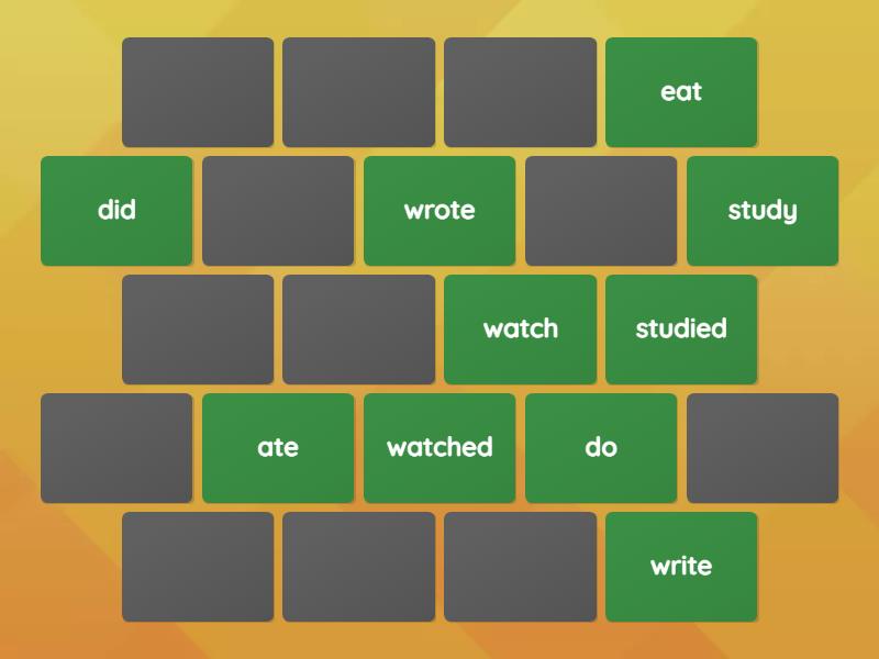 Past Tense - Matching pairs