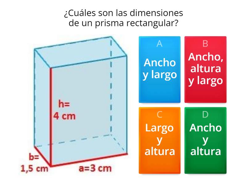 Volumen de prismas rectangulares - Quiz